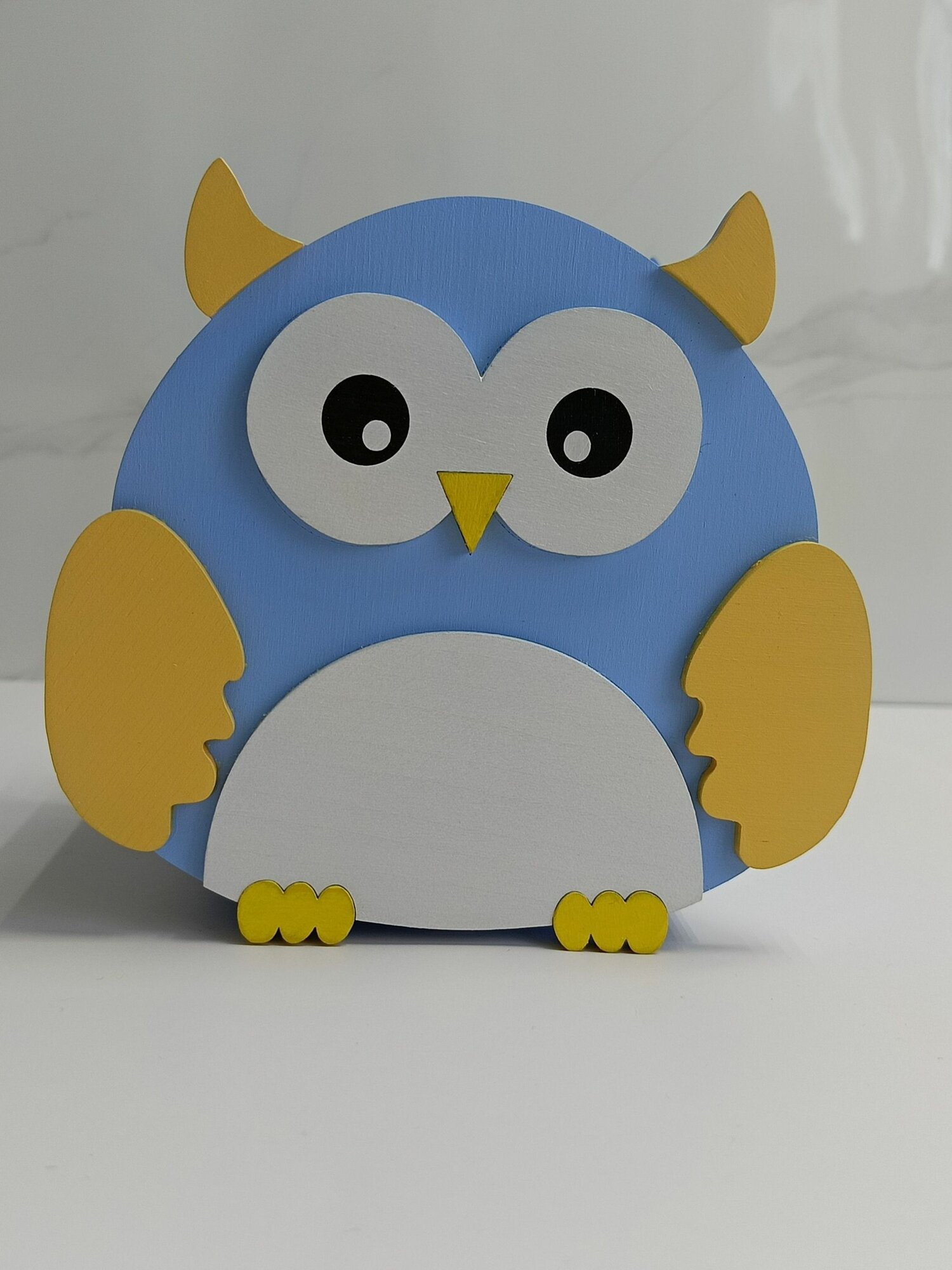 Органайзер Карандашница "Сова" голубая-желтая, 14*15*8 см