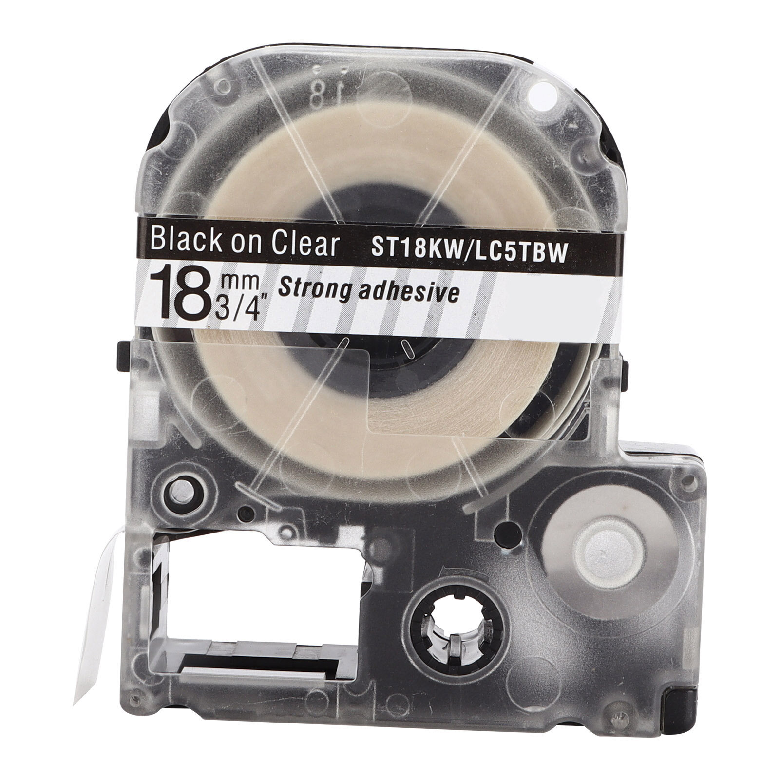 Лента для этикеток PET, сменная бумага для памятки для принтера Epson для этикеток KINGJIM, черная на прозрачном фоне