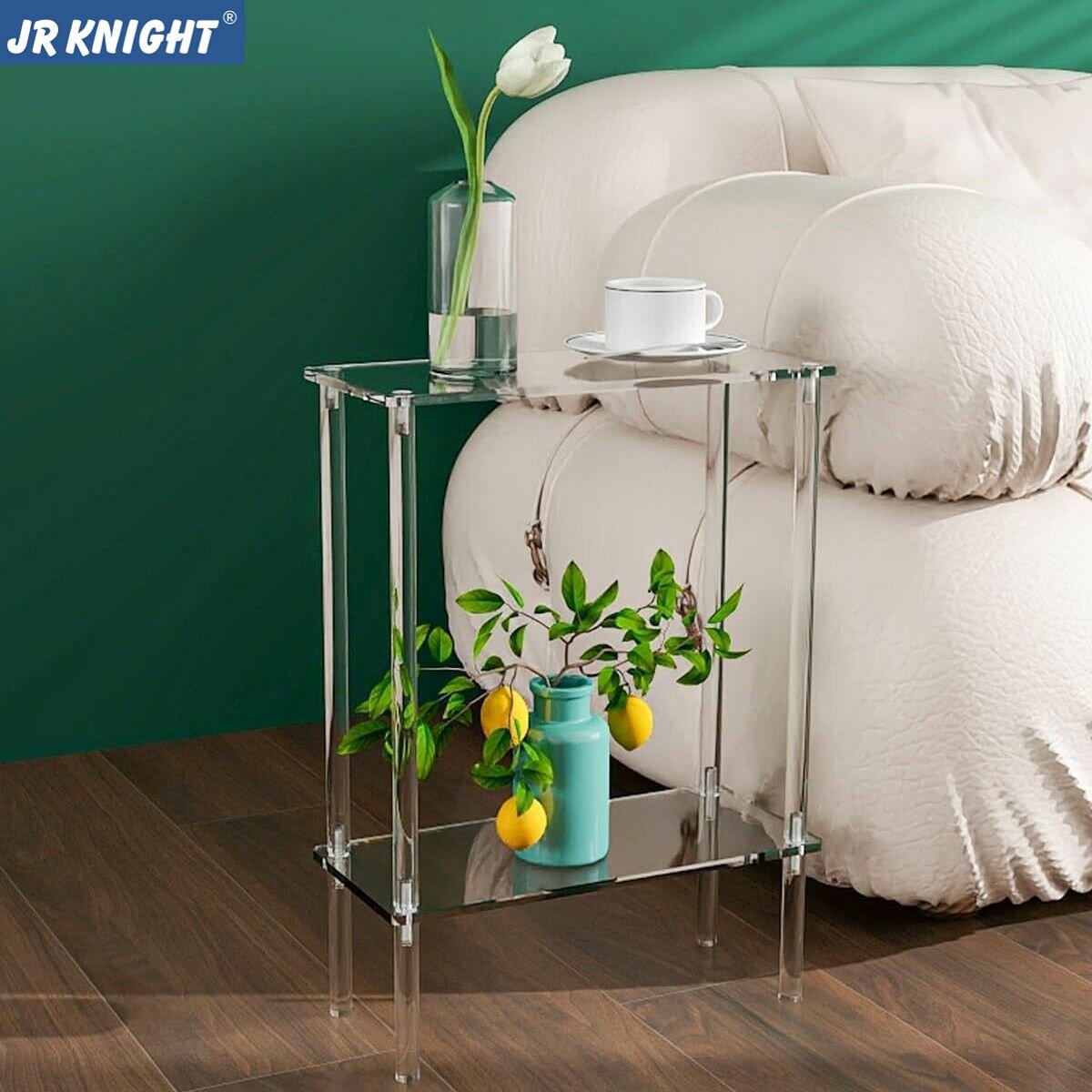 Акриловый журнальный столик, прозрачный приставной столик, 40x20x50 см