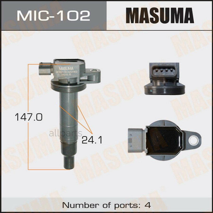 MASUMA MIC-102 Катушка зажигания TOYOTA PRIUS, YARIS 1.5 00=>