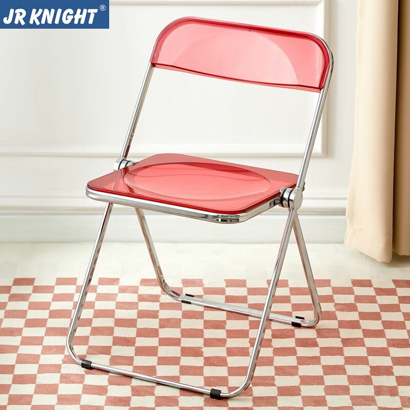 Складной акриловый стул со спинкой для дома, кухни, гостиной и спальни