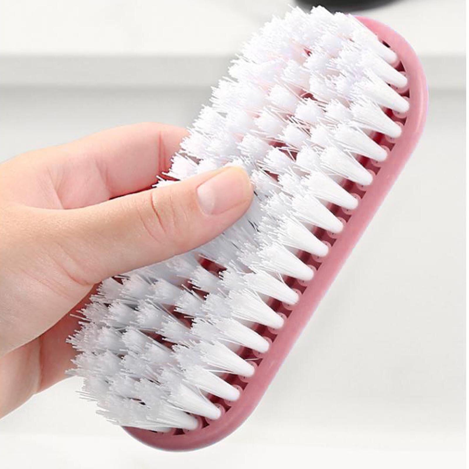 Щетка для стирки, бытовая, с мягкой щетиной, многофункциональная пластиковая щетка для чистки обуви, розовая