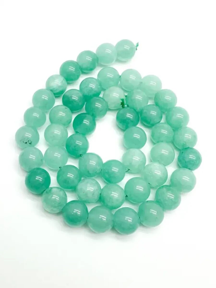 1112 Круглый агат для рукоделия мятно-бирюзовые 8мм 1нить A+