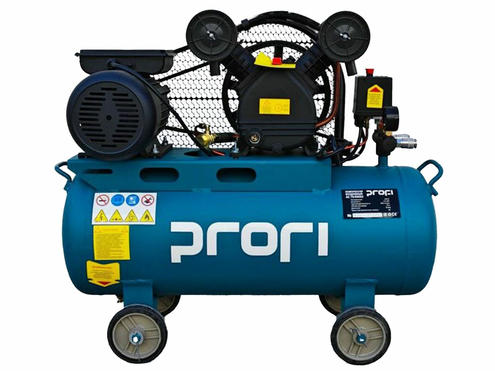 Компрессор PROFI AC 70/400X2, поршневой, масляный, для гаража и дачи, 70 л, 2,2кВт