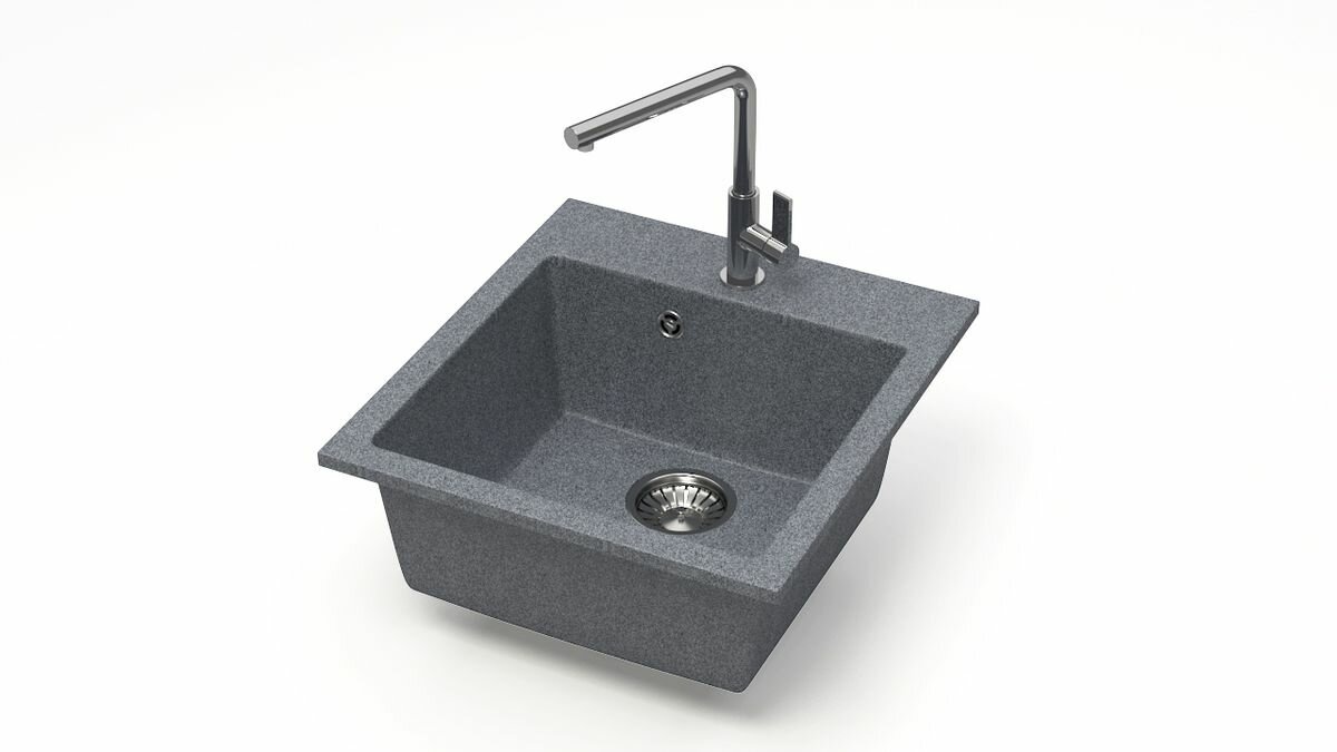 Кухонная мойка Карельский камень модель 38 (465*505) Q8 Темно-серый