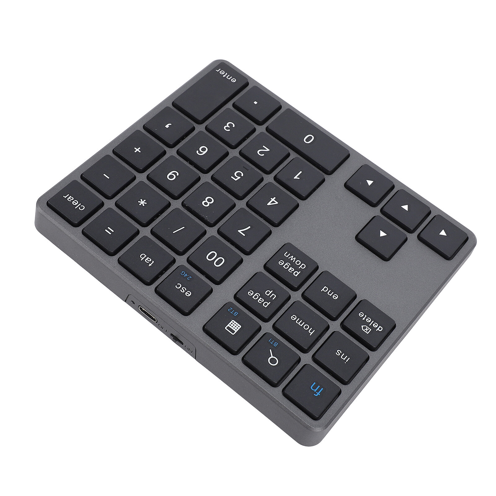 35 Keys Numeric Keyboard с Receiver 2.4G Wireless BT5.0 BT3.0 Number Keypad для OS X Laptop Desktop Smartphone Grey