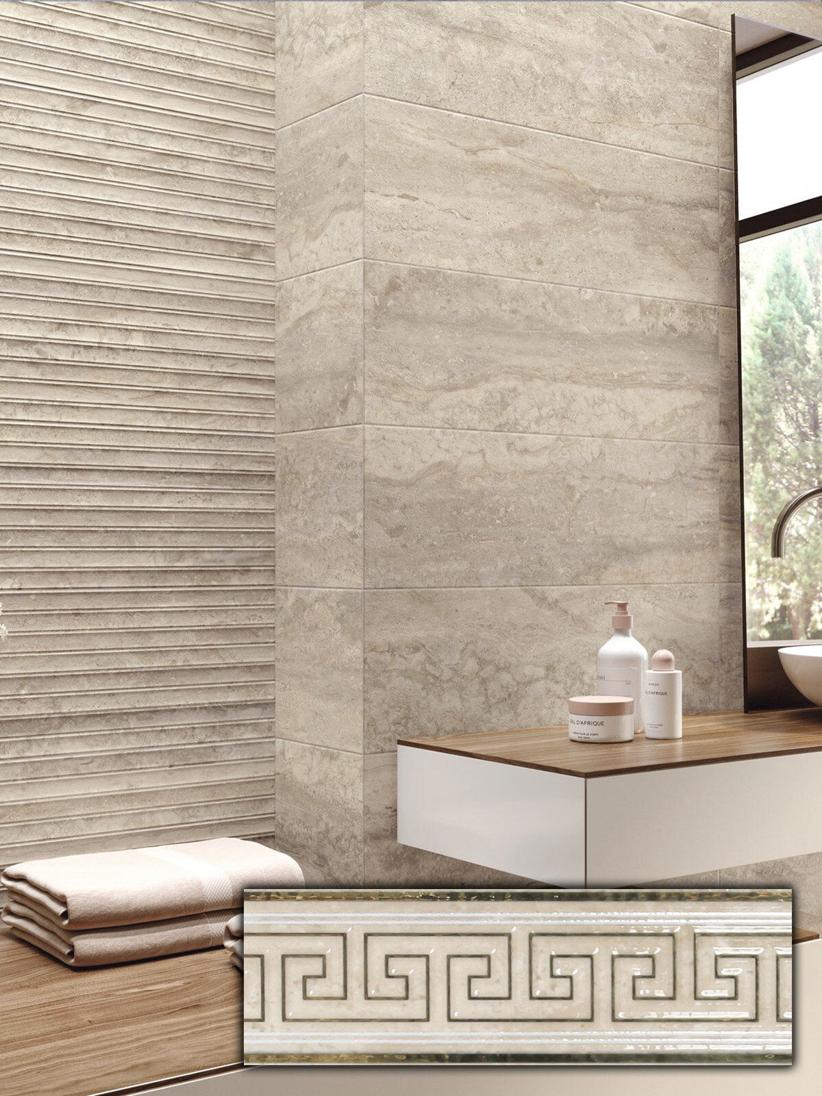 Испанская настенная плитка, бордюр объёмный APE Cenefa Sabba Matt Gold 8x25 см, матовый