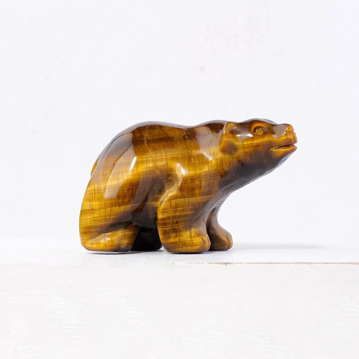 1 Шт, Натуральный Кристалл, Аметист, Тигровый Глаз, Резьба По Камню, Белый Медведь, Фэн-шуй, Украшения Для Дома, Хэллоуин