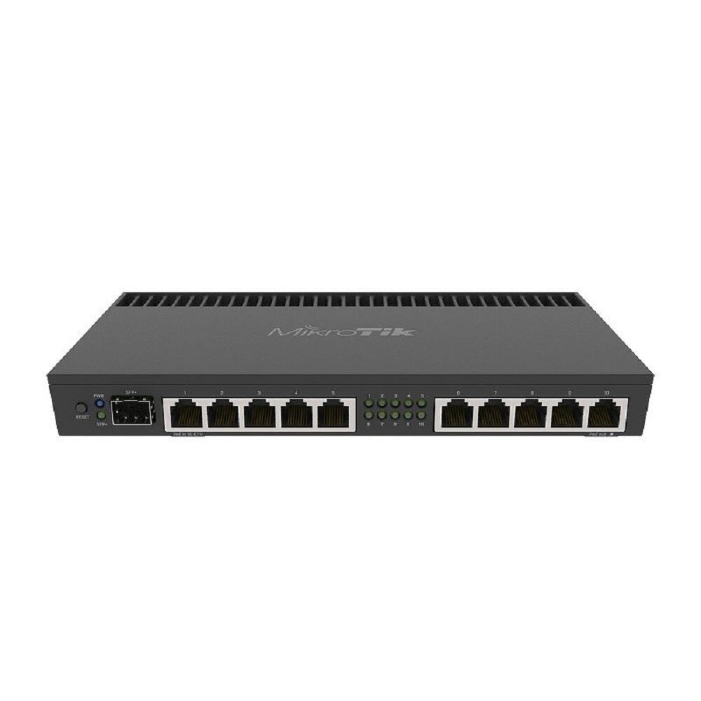 MikroTik RB4011iGS+RM Маршрутизатор 1.4ГГц, 4 ядра, 1GB RAM, 512MB NAND, 10x 10/100/1000 LAN, 1 SFP+