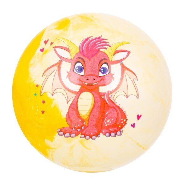 Мяч детский надувной резиновый Динозаврик желтый диаметр 22.5см