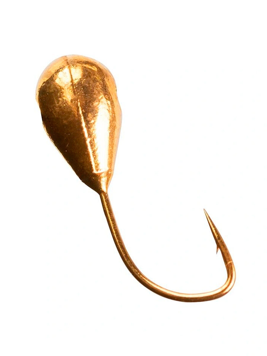 Мормышка Helios вольфрамовая Капля с отверстием 3,5мм 0,50гр Go (MW-1235-Go), 10 штук в упаковке