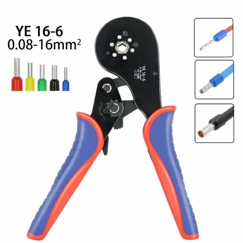 YE 16-6 0,08-16 мм2 30-5AWG Инструменты для обжима трубчатых клемм клещи для обжима