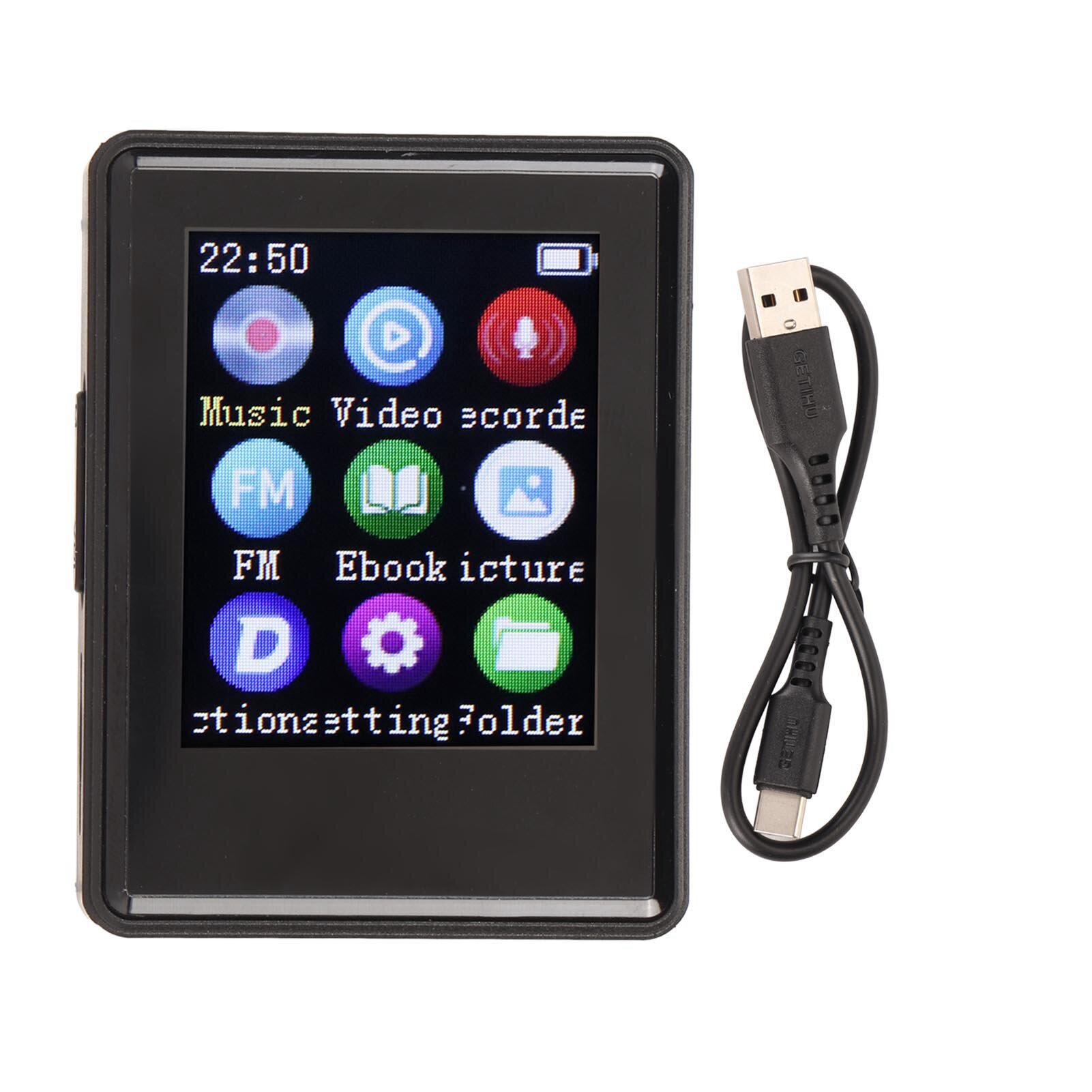 Mp3 -плеер Bluetooth 5.0 1,77 дюйма экрана Hifi записывает электрическая книга фото портативная mp3 mp4 player avec carte mémoire 64g