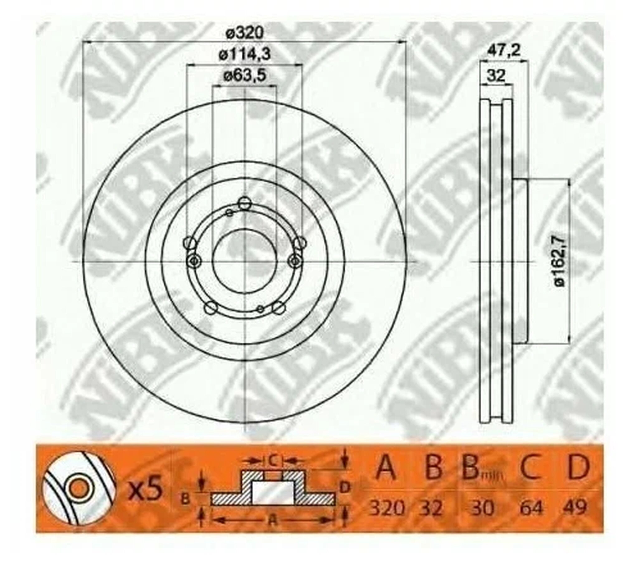 Тормозной диск NIBK RN1406, для Honda Accord, 1 шт