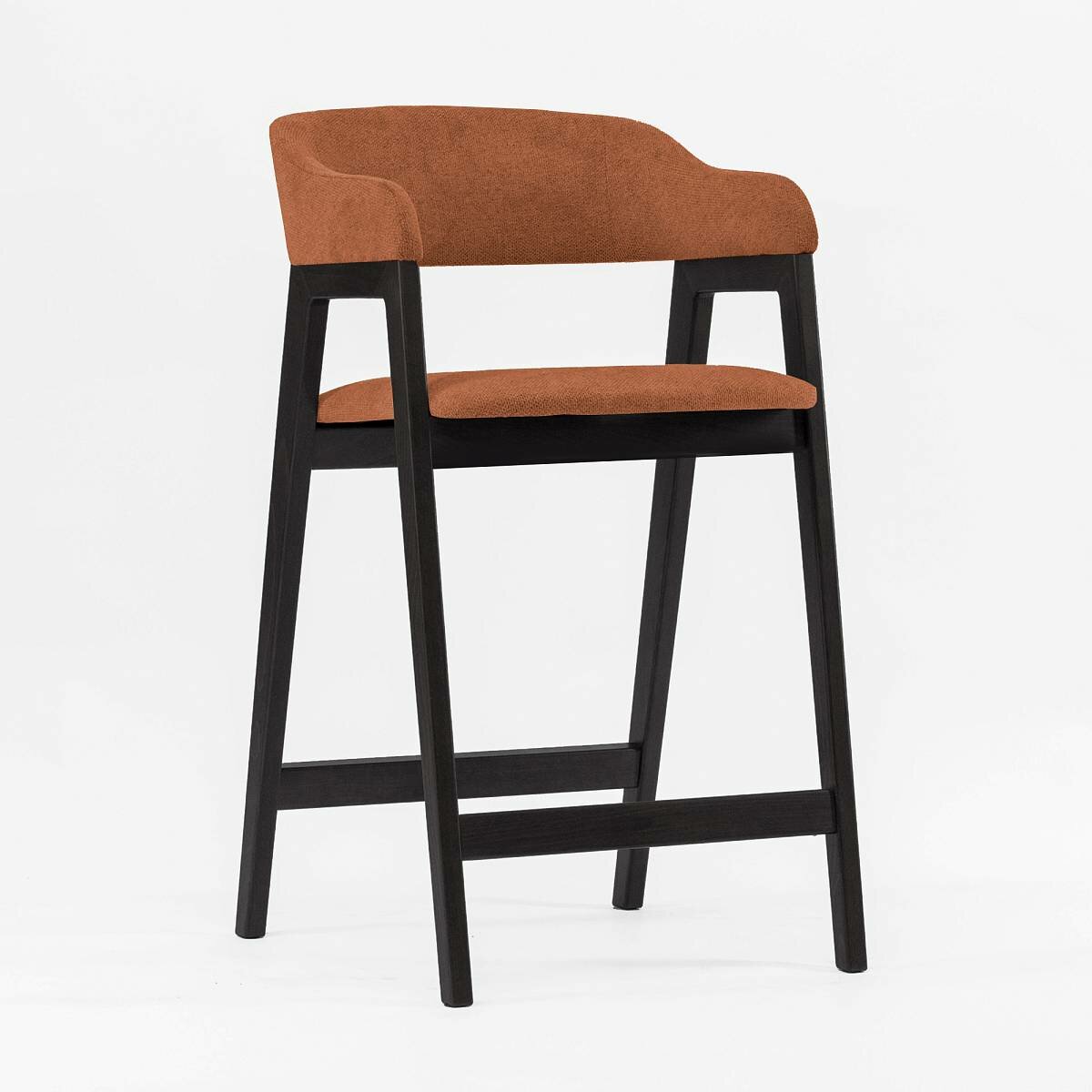 Стул барный Челси кирпичная ткань массив бука (черный) для дома/для гостиной/для столовой/для кафе/кухонный стул/стул кухонный