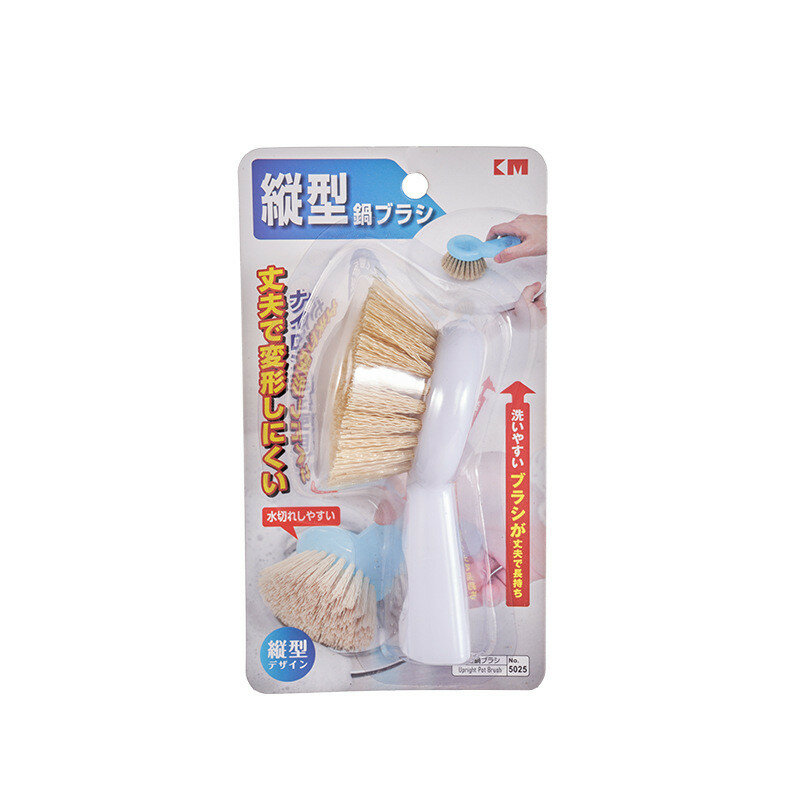 Губка для посуды нейлоновая с абс ручкой для эффективной уборки кухни белая