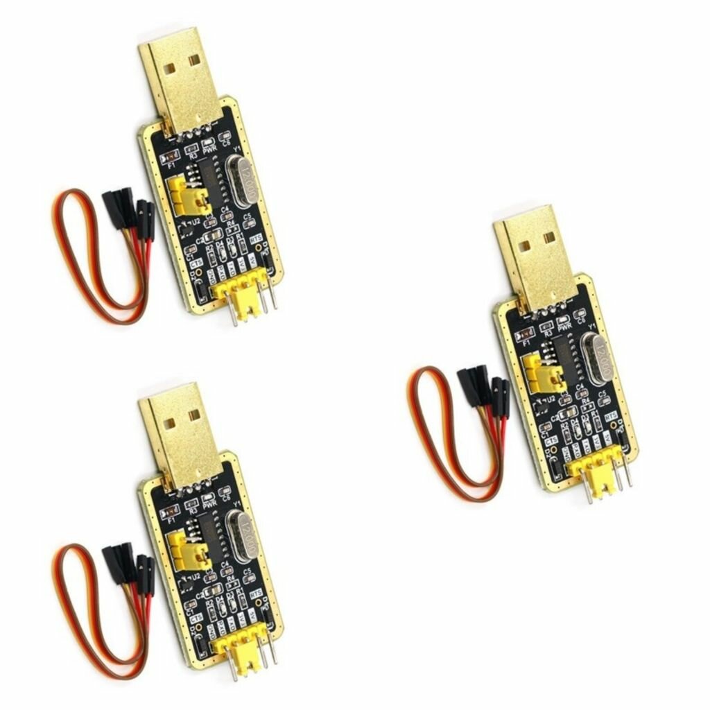 (3 шт) CH340G RS232 литров Обновление модуля USB к TTL небольшая плата со щеточным кабелем