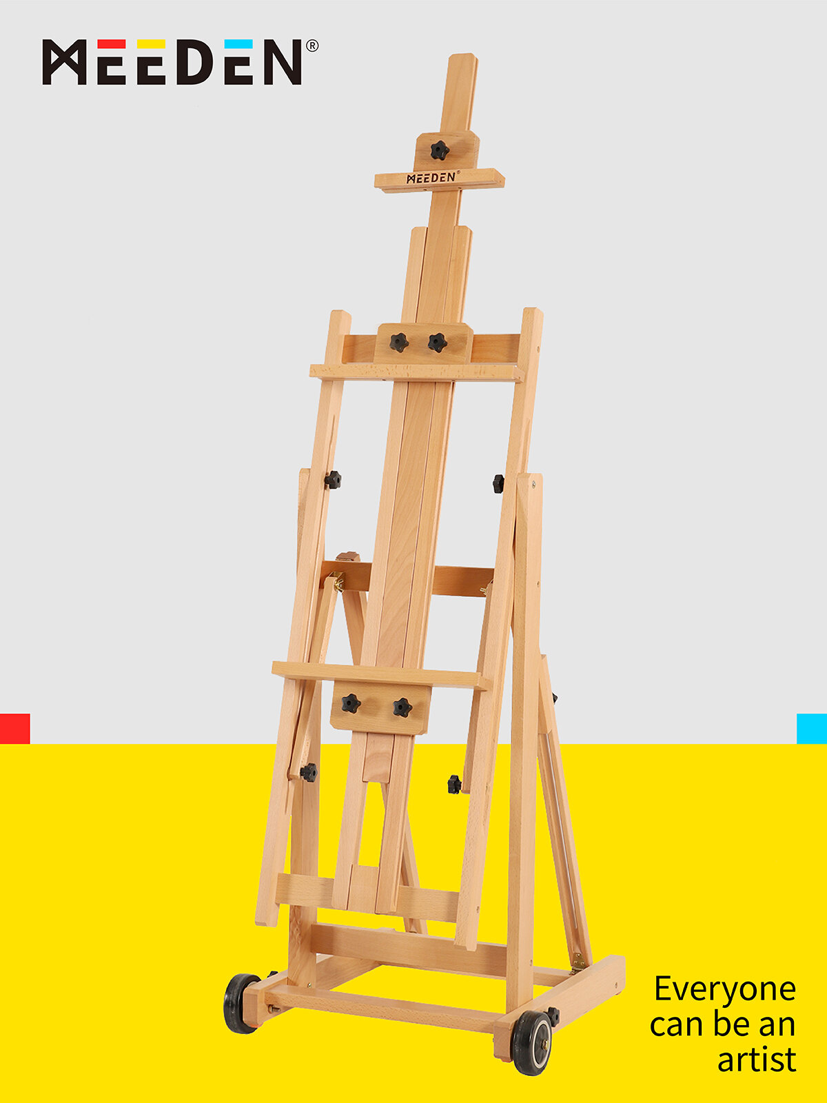 Мольберт MEEDEN, универсальный, Н-образный, для студийной живописи