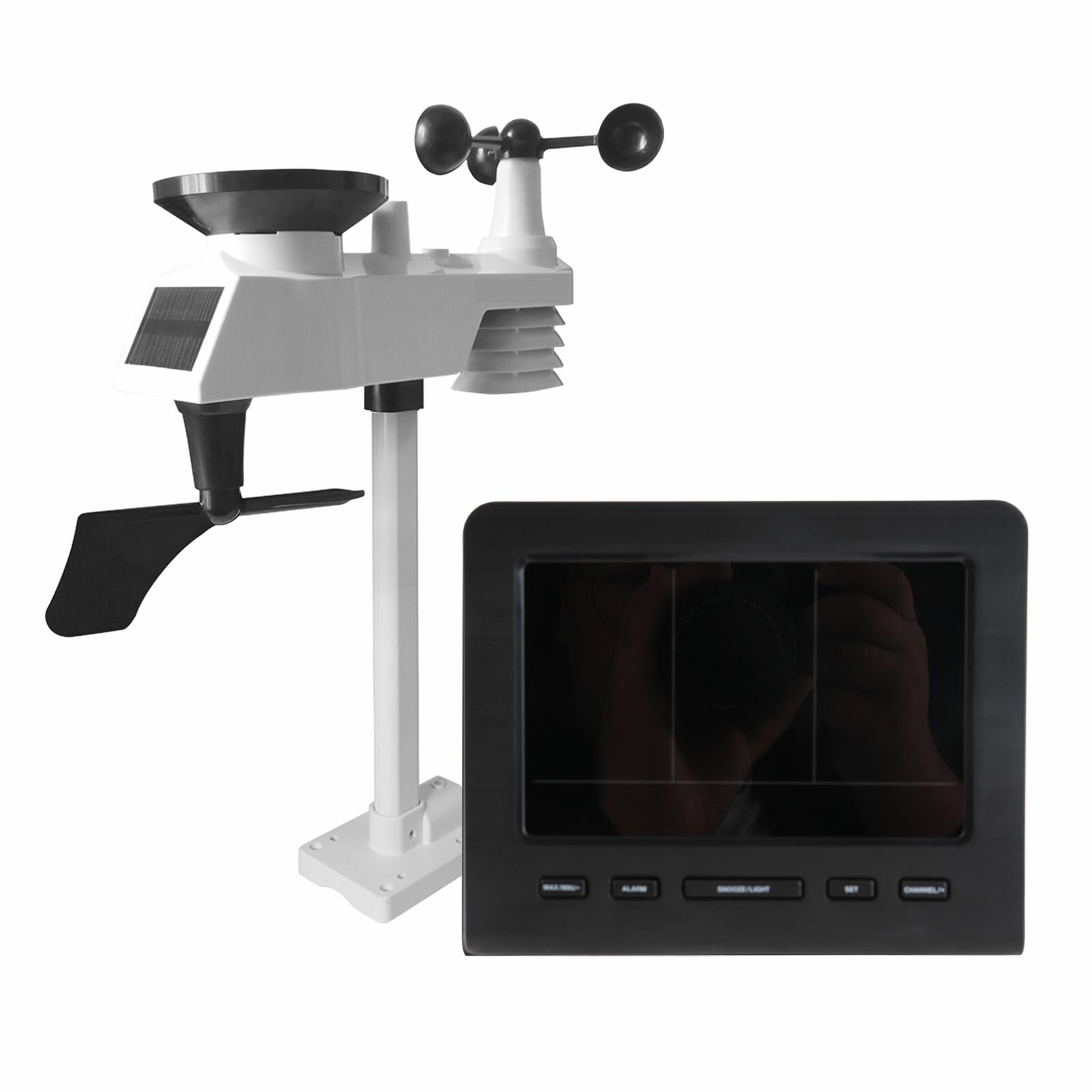 Беспроводная метеостанция с уличным датчиком, измерением температуры, давления, влажности, ветра и осадков с прогнозом погоды