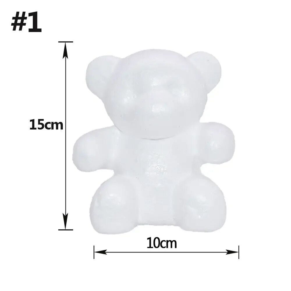 Форма для медведя из пенополистирола Белый, 15cm