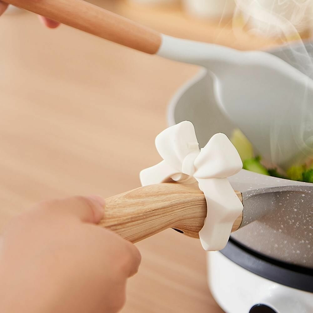 Подставка для ложек и лопаток на сковороду, силиконовый держатель крышек на ручку сковородки