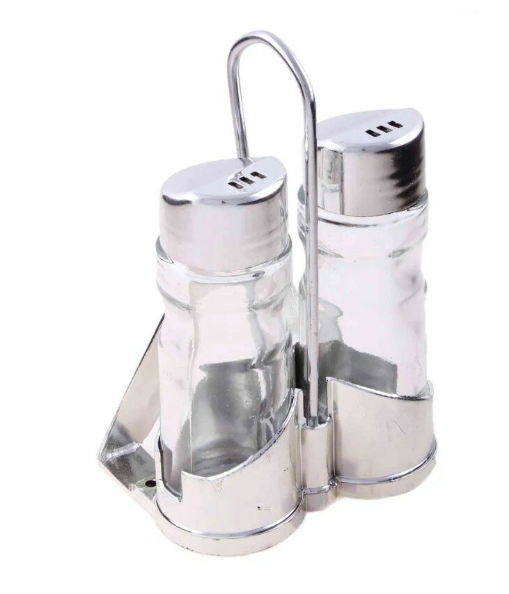 Набор для специй "Солонка и перечница", 50мл, серый металлик