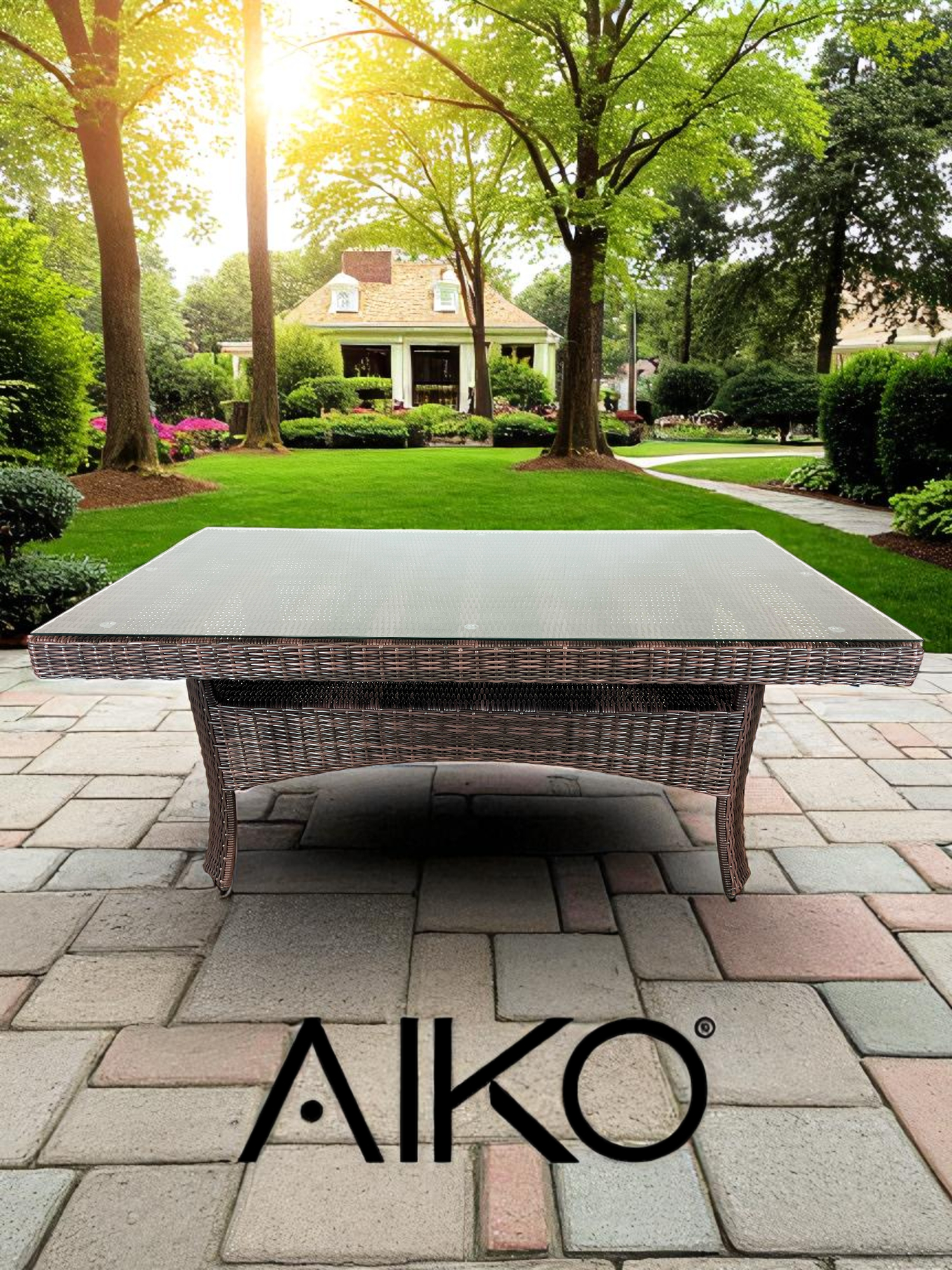 Садовый обеденный стол из искусственного ротанга AIKO Korilius прямоугольный