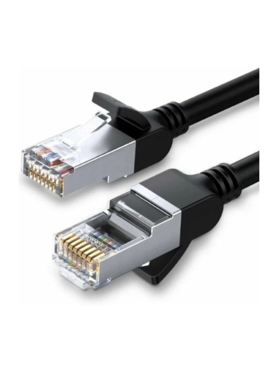 Кабель патч-корд U/UTP 6 кат. 0.5м UGREEN NW101 50190_ Pure Copper Ethernet Round Cable, цвет: черный