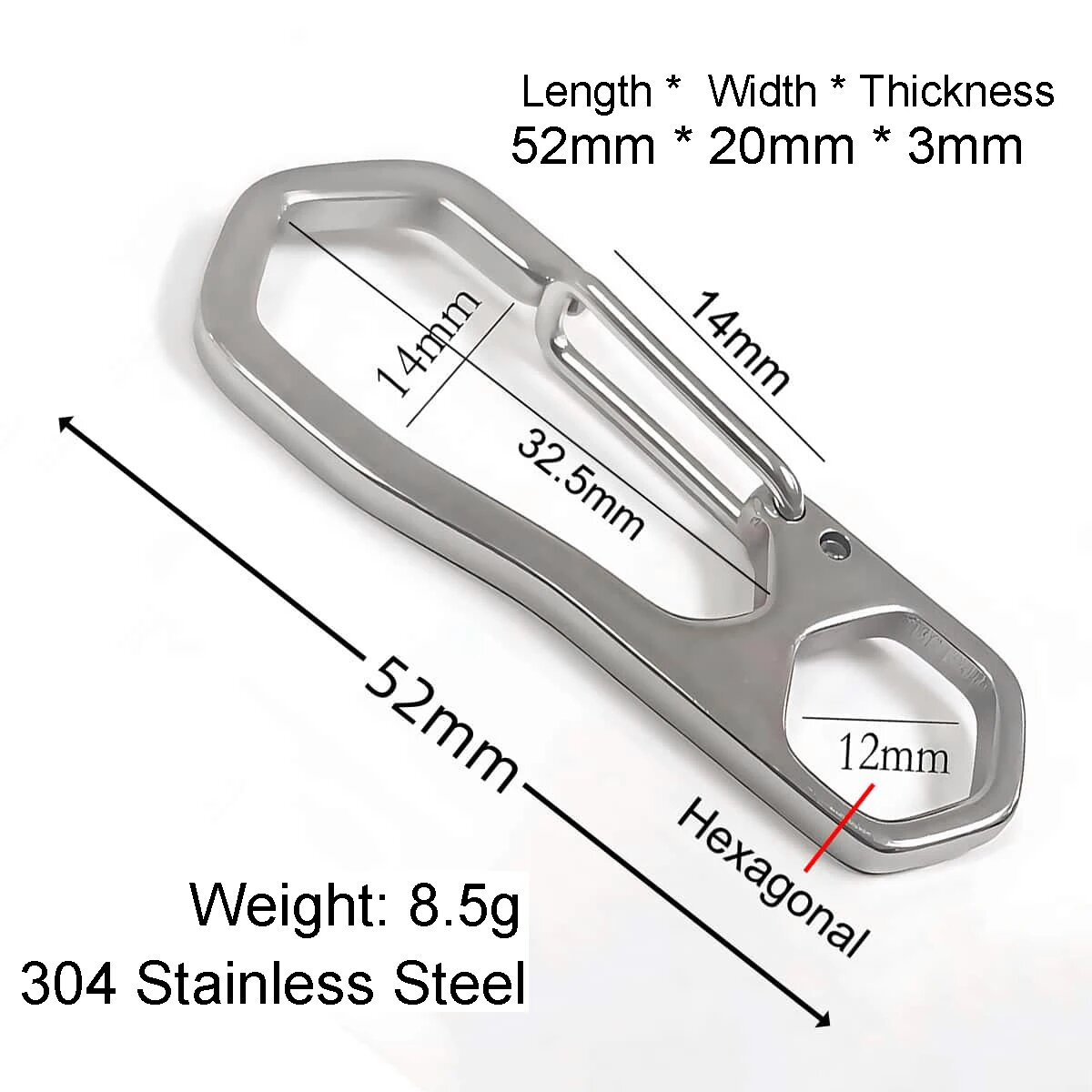 V-REX Карабины из нержавеющей стали 1-3 шт 3 PCS, Hexagonal