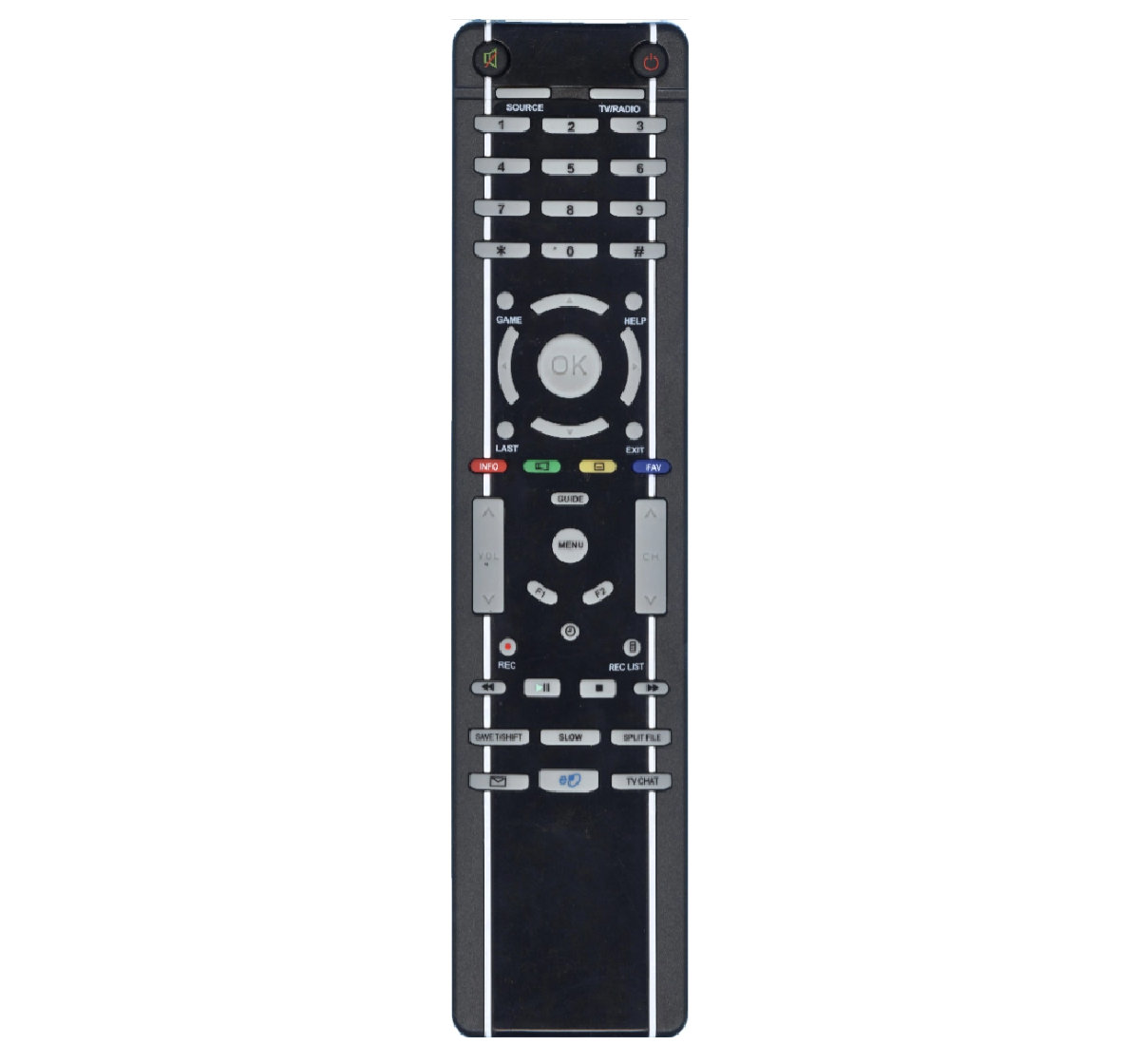 Пульт Huayu GS8300M, для ресивера, Триколор, цвет чёрный, ИК-сигнал