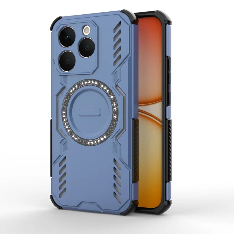 Чехол для Realme 15T OPPO Realme 15T Capas, бампер для телефона, задняя панель, противоударный адсорбционный чехол с беспроводной зарядкой, задняя часть Fundas Realme 15T Blue