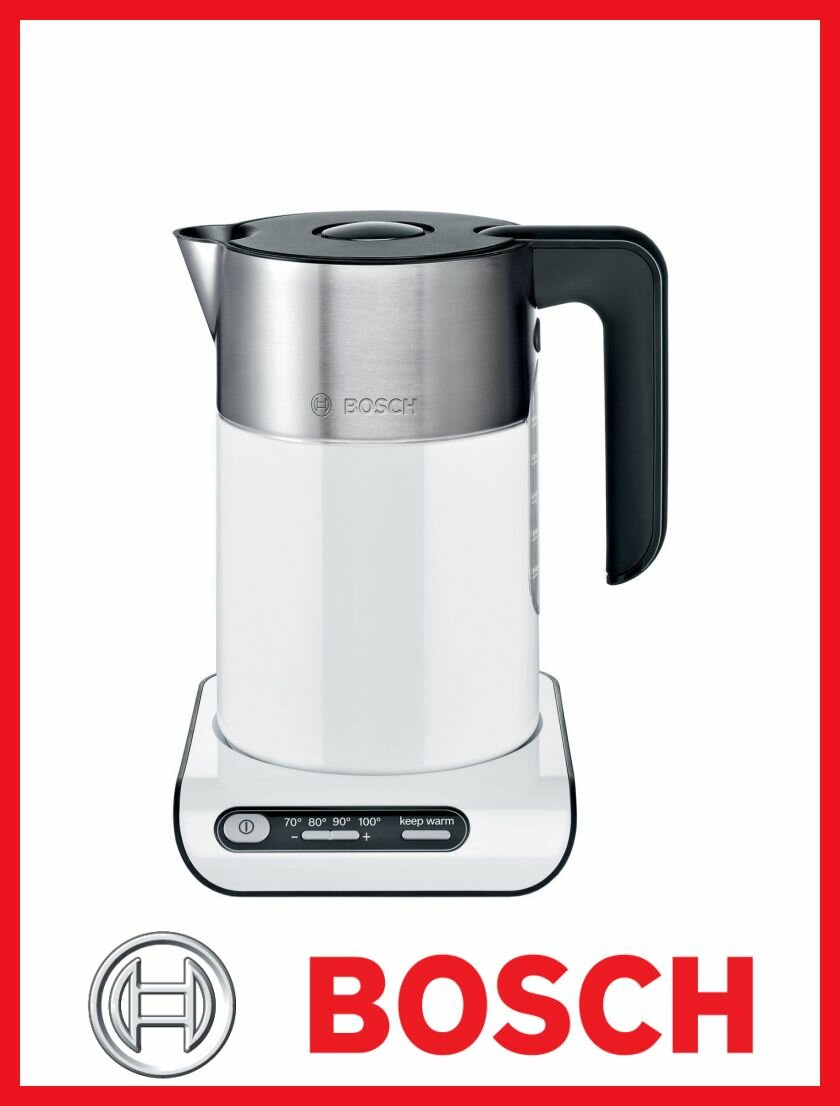 Bosch Электрический чайник TWK8611P, черный, серебристый