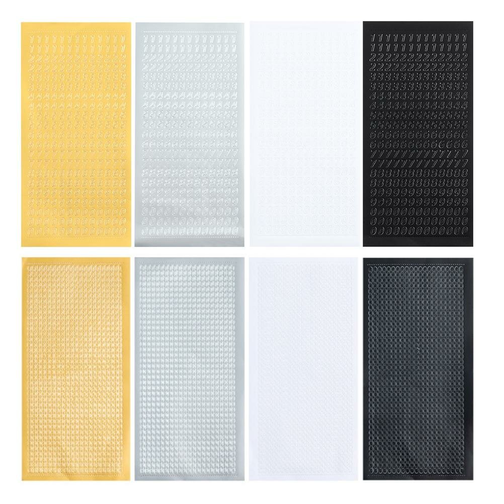 8 листов самоклеящихся букв и цифр, ПВХ наклейки для поделок, скрапбукинга, почтовых ящиков, окон, д