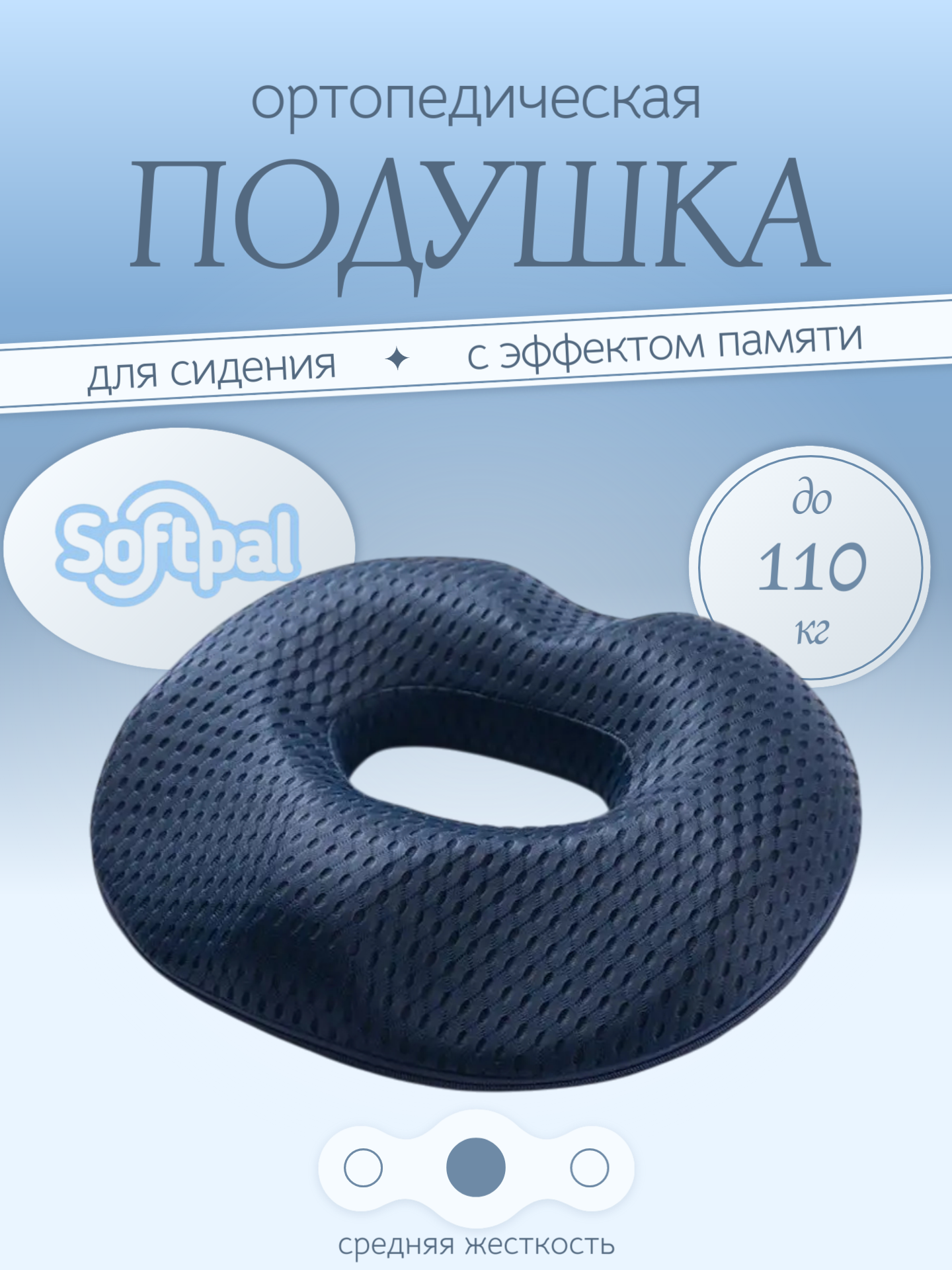 Подушка ортопедическая на кресло, стул с эффектом памяти, для беременных, для позвоночника, копчика, оранжевая, синяя
