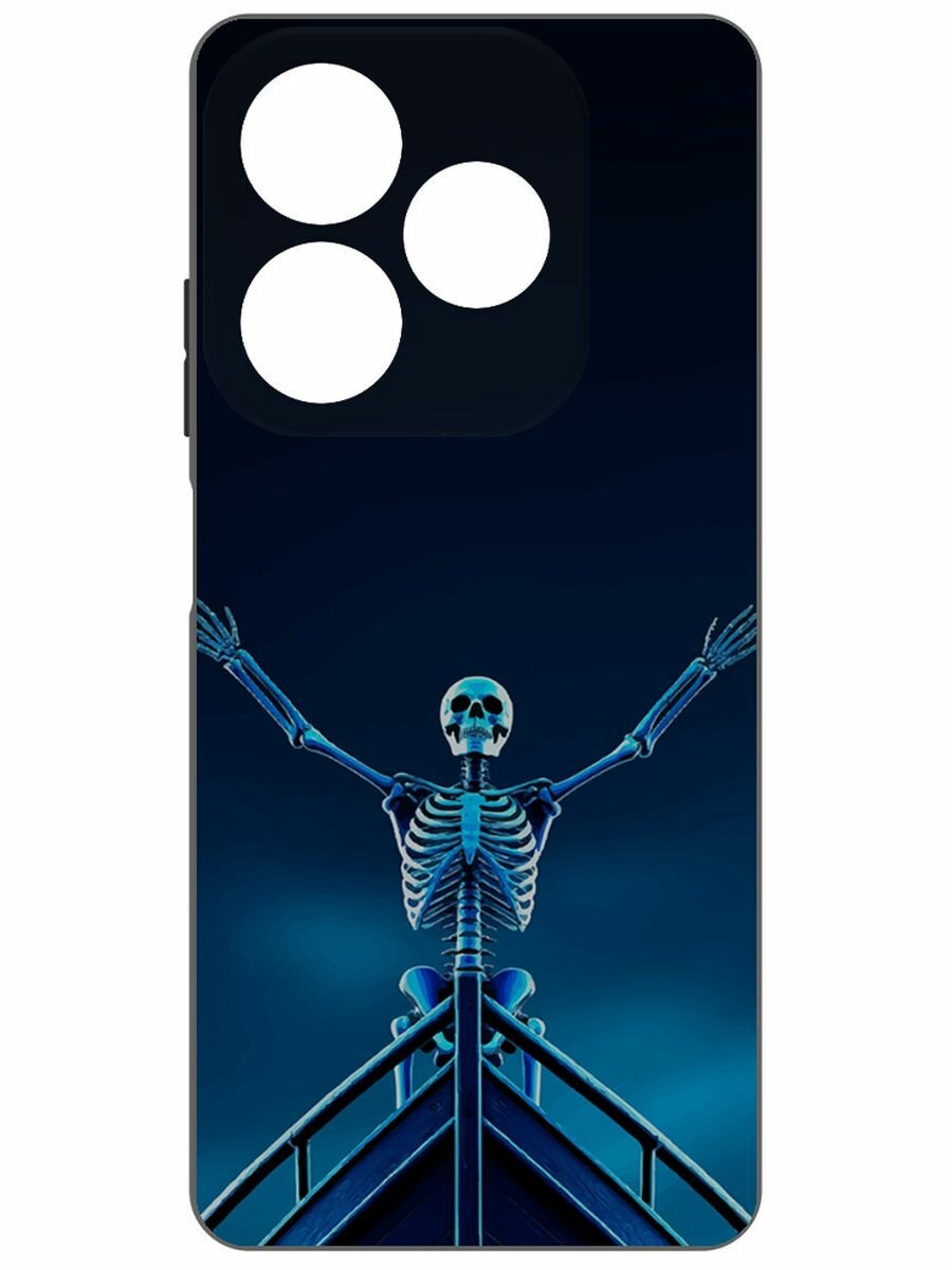 Чехол-накладка Krutoff Soft Case Титаник на дне для INFINIX Smart 8 черный