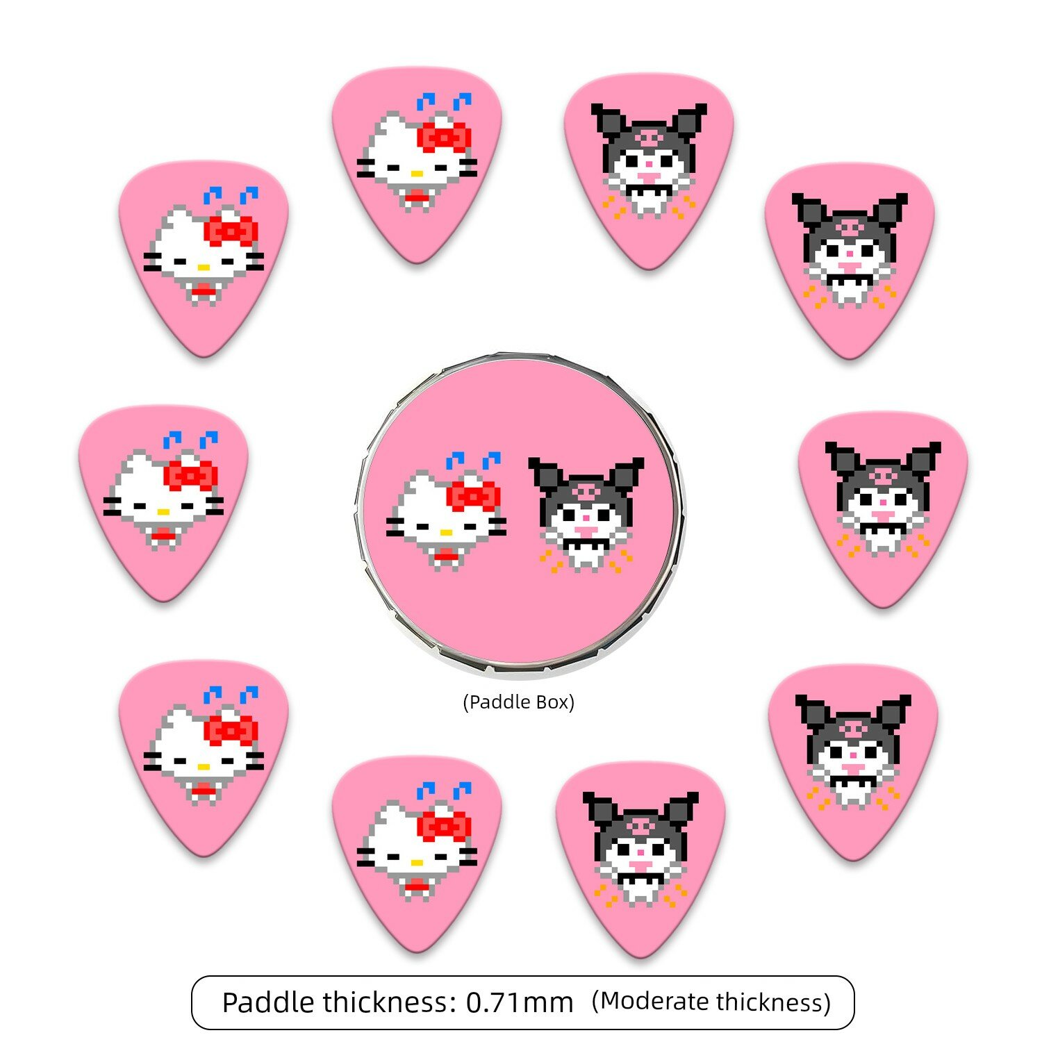 Коробка для медиаторов в виде мультяшного персонажа для фолк-гитары, акустической гитары и электрогитары, милый