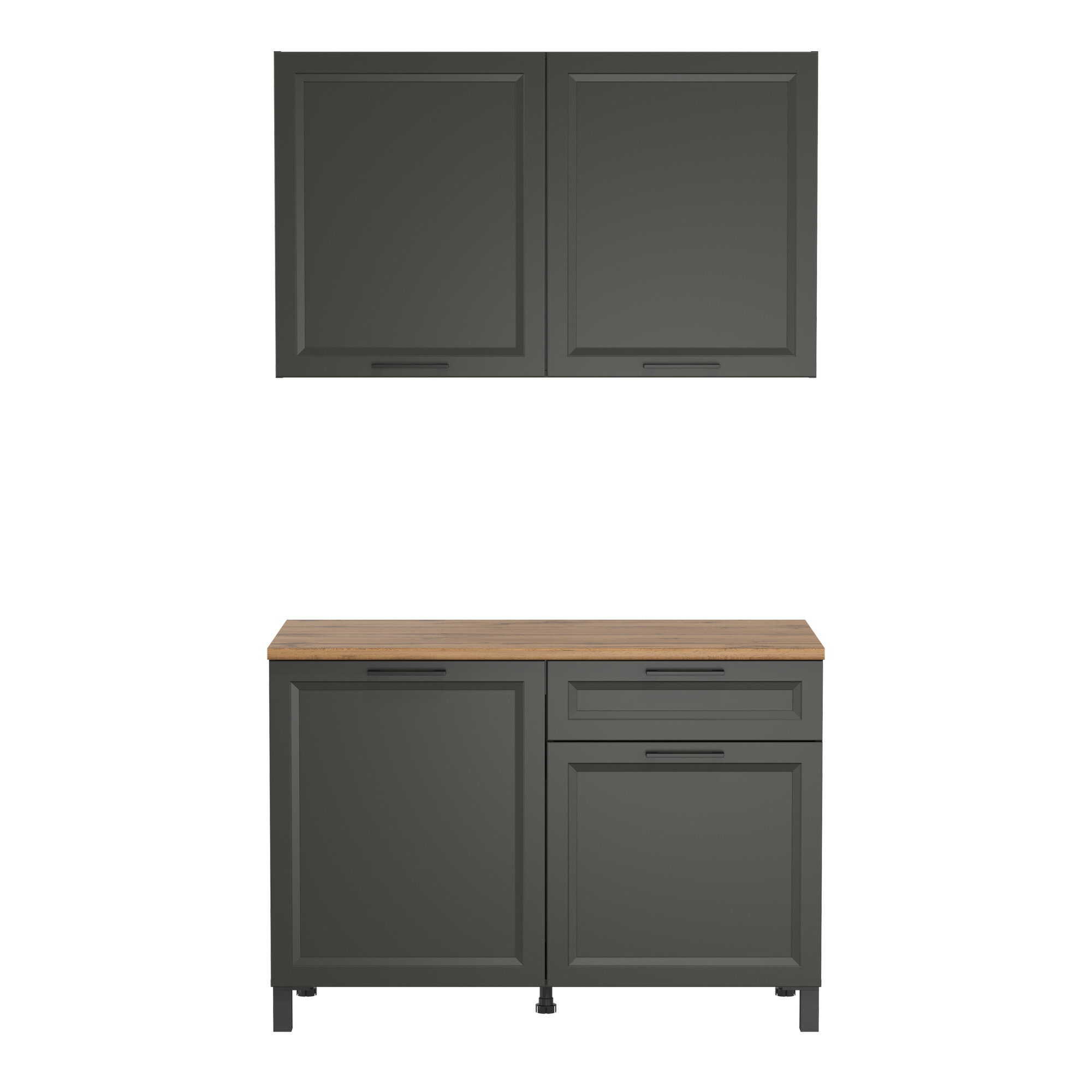 Кухонный гарнитур Римини 1.2 м МДФ диамант серый со столешницей