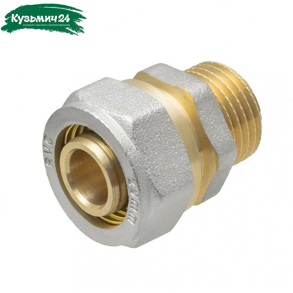 Муфта обжимная 20-1/2" НР-ВР, с накидной гайкой, переходная, прямая