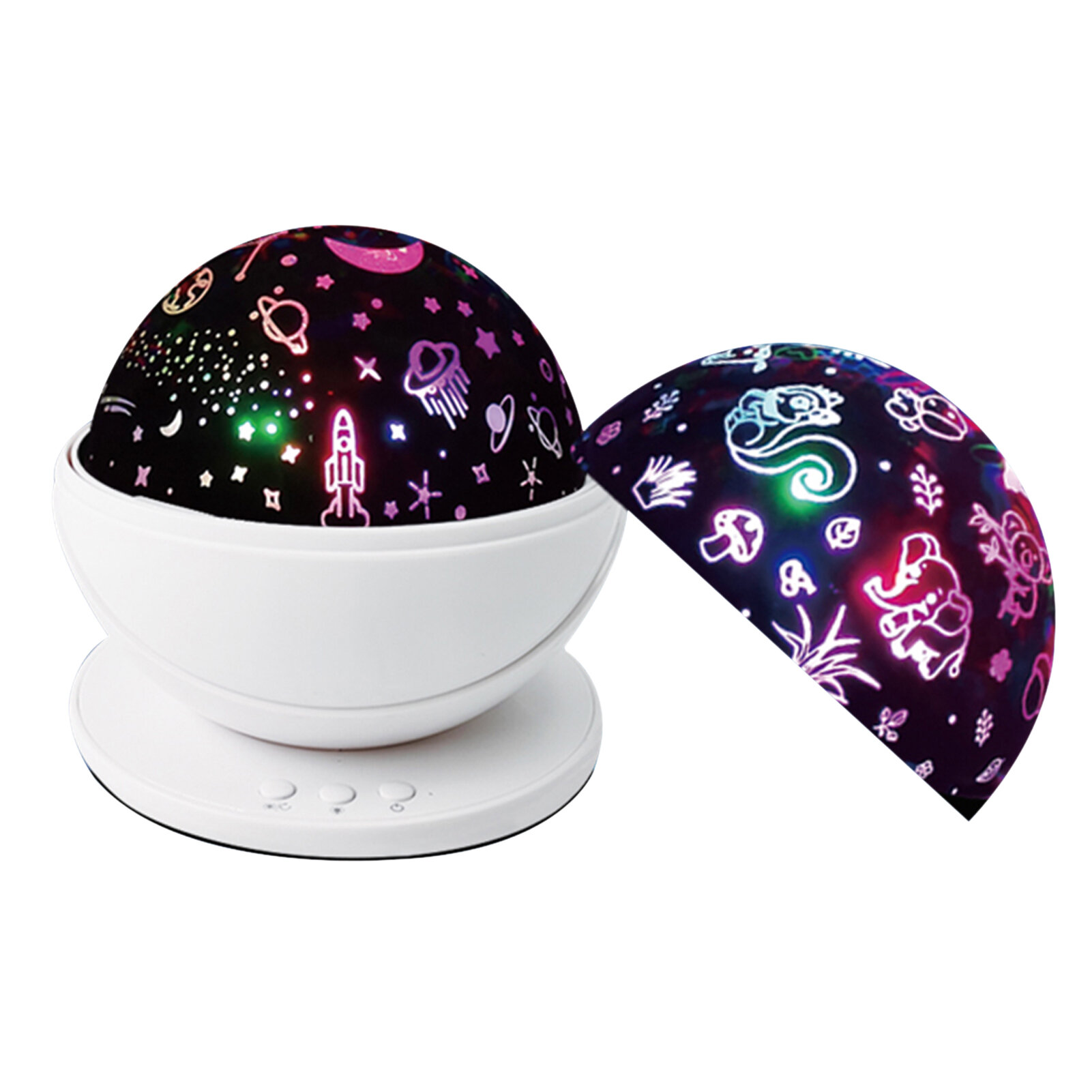 Красочные светодиоды Magic Ball Проектор Свет Вращающийся ночник с животными / звездами Крышка с питанием от USB / 4 * AAA с ячейками сценический эффект света для дискотеки KTV Bar Домашняя вечеринка Фестиваль Праздничный подарок Подарок