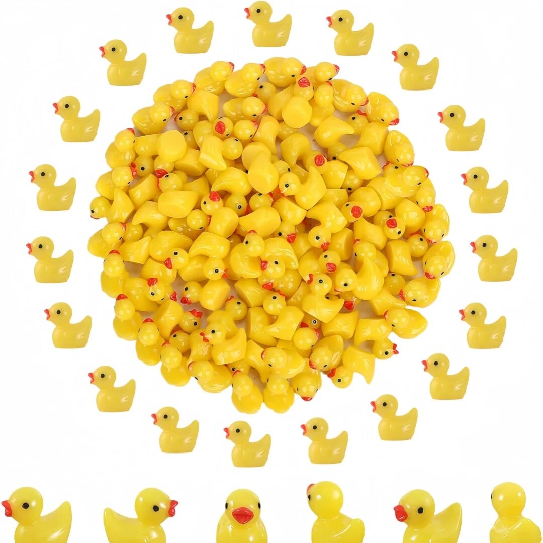 Миниатюрные фигурки желтых уток из смолы, набор 50/30/20 шт. 50pcs, Yellow