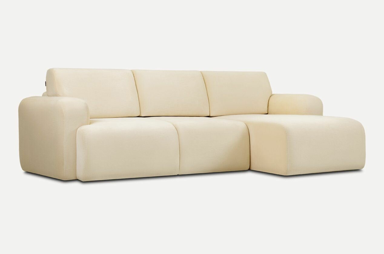 Диван угловой раскладной Divan.ru Бонент Буннй Молочный, 250х157х82 см, спальное место 140х190 см, Молочный