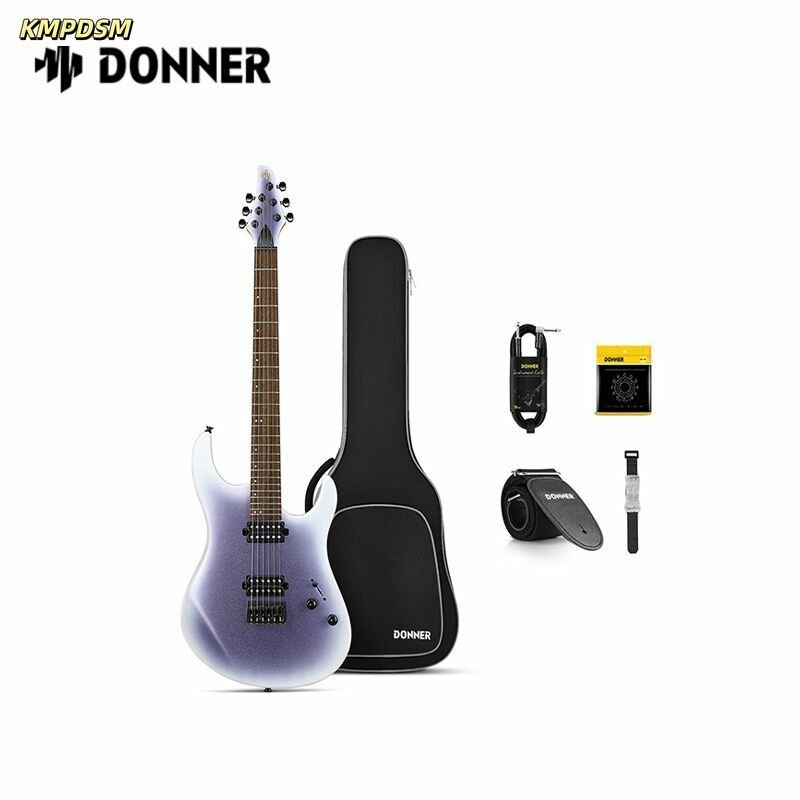 Donner DMT-100 Электрогитара с цельным корпусом, матовая отделка, 39-дюймовые металлические электрогитары, наборы для начинающих