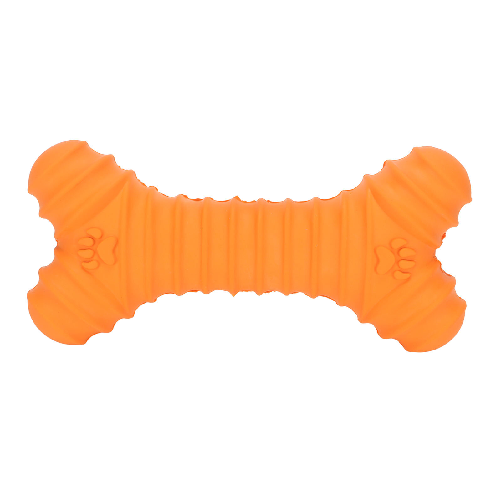 Dog Chew Toy Puppy Teething Bone Latex Teether Squeaky Comfortable Chewing for Pet Chewer Orange