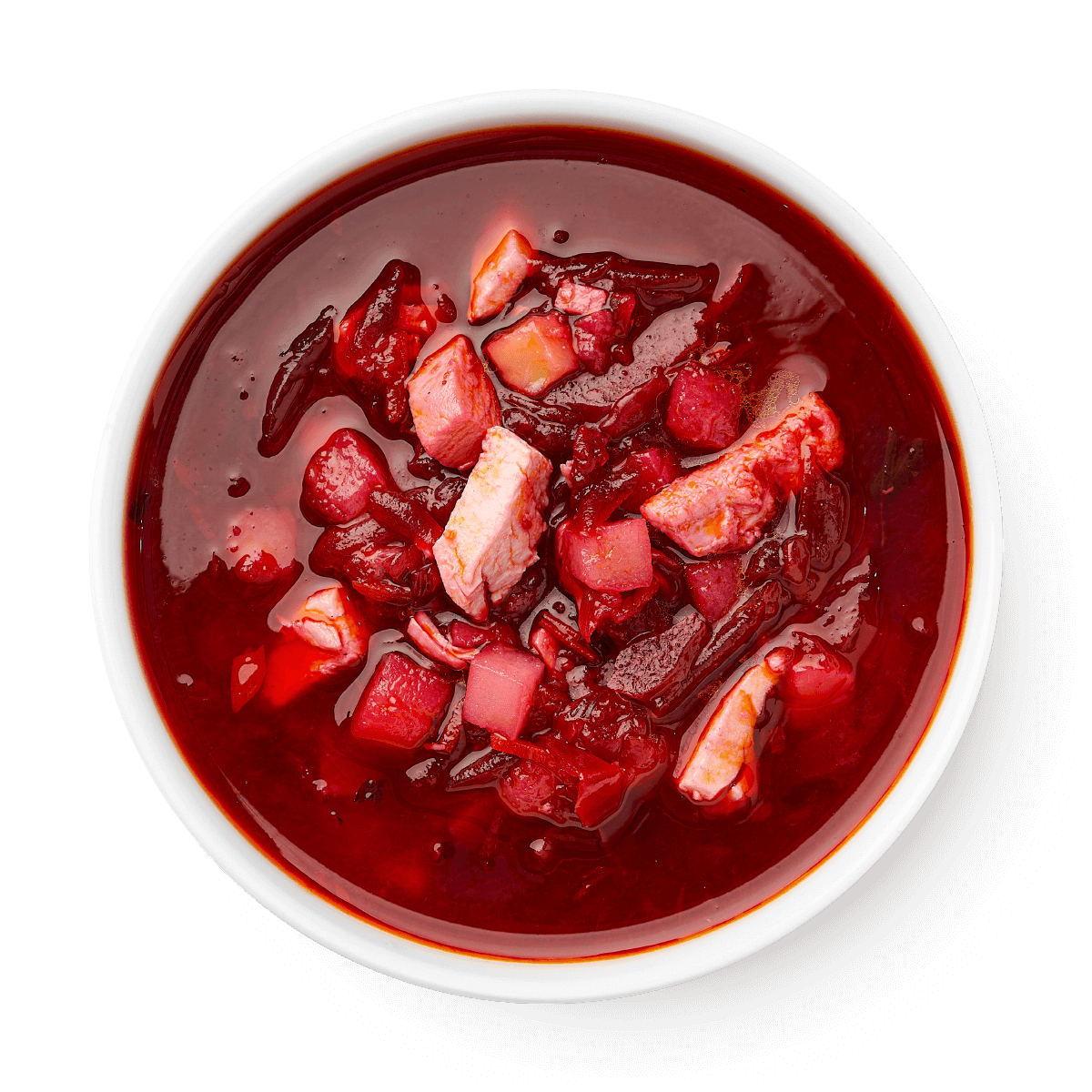 Борщ «Из Лавки», с отварным куриным мясом, на курином бульоне, большая порция