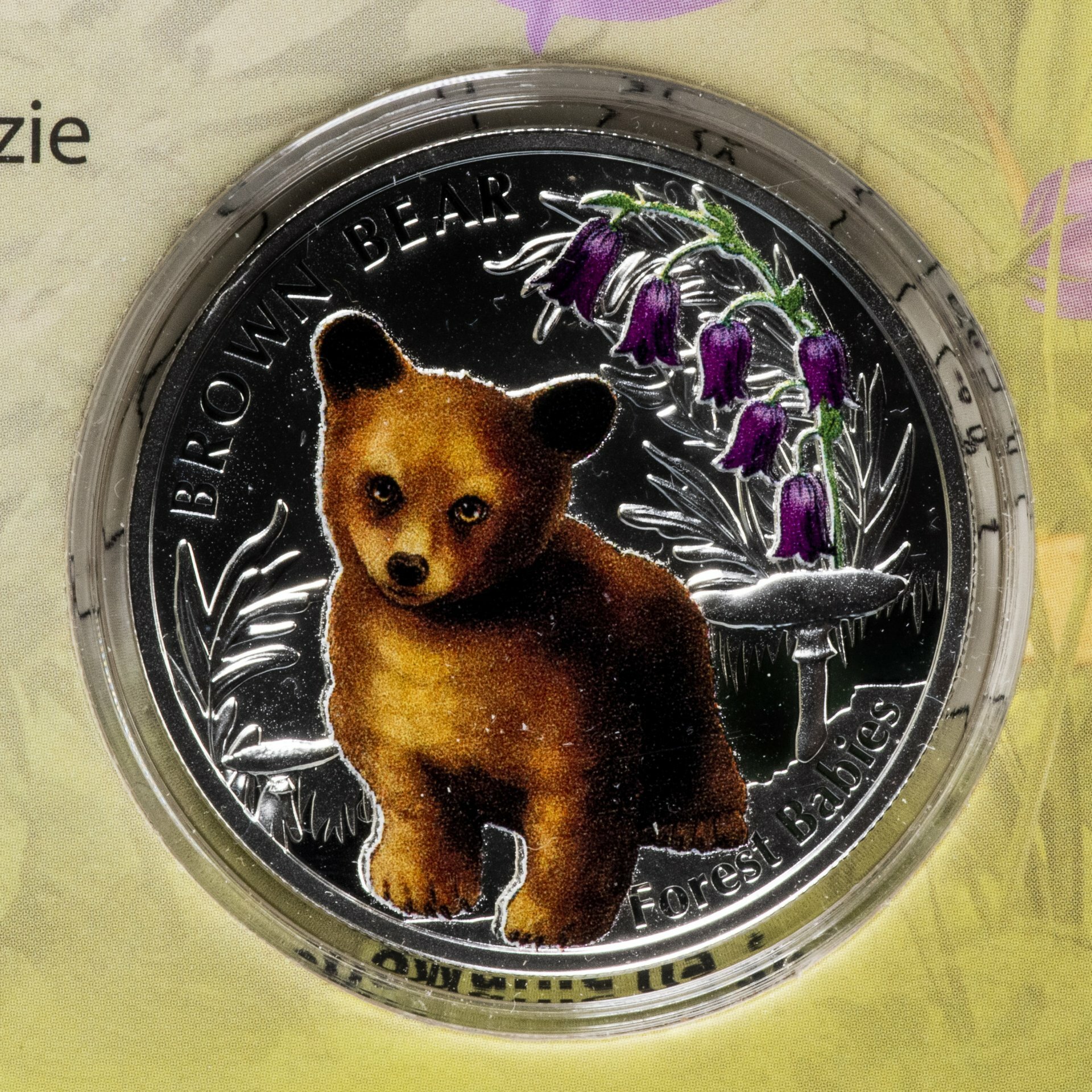 Ниуэ 1 доллар 2014 "Бурый Медведь", в буклете, Серебро 999, в сохранности Proof