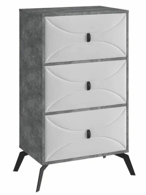 Комод "Лондон", молочный, опора №2, ручки черные