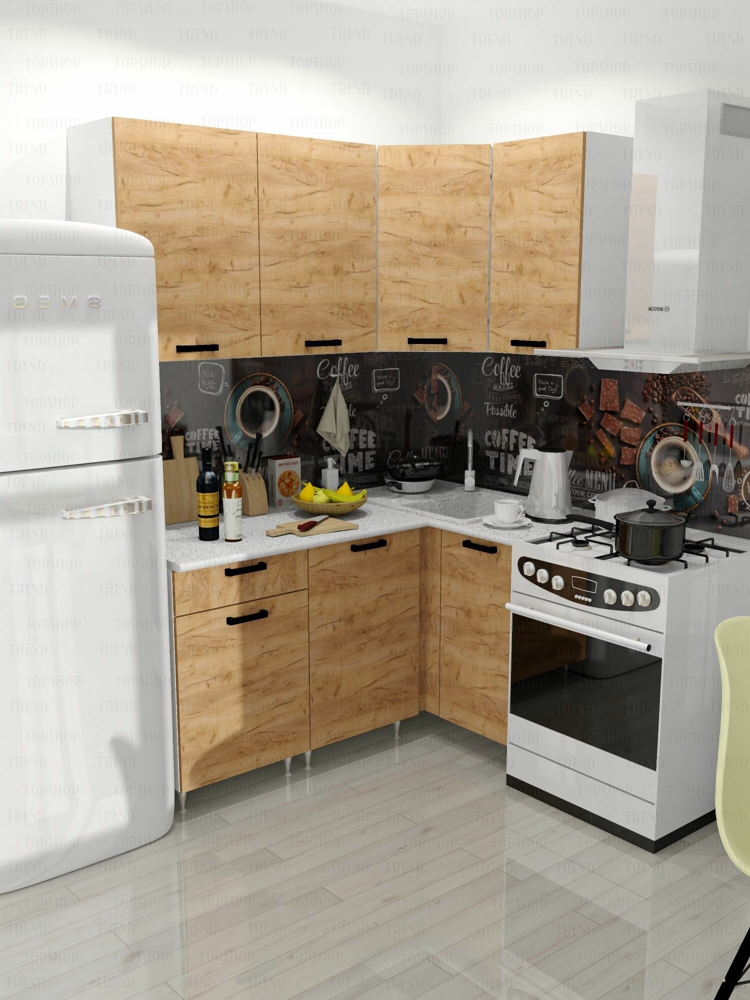 Кухонный гарнитур 160х100 см, Крафт /Антарес