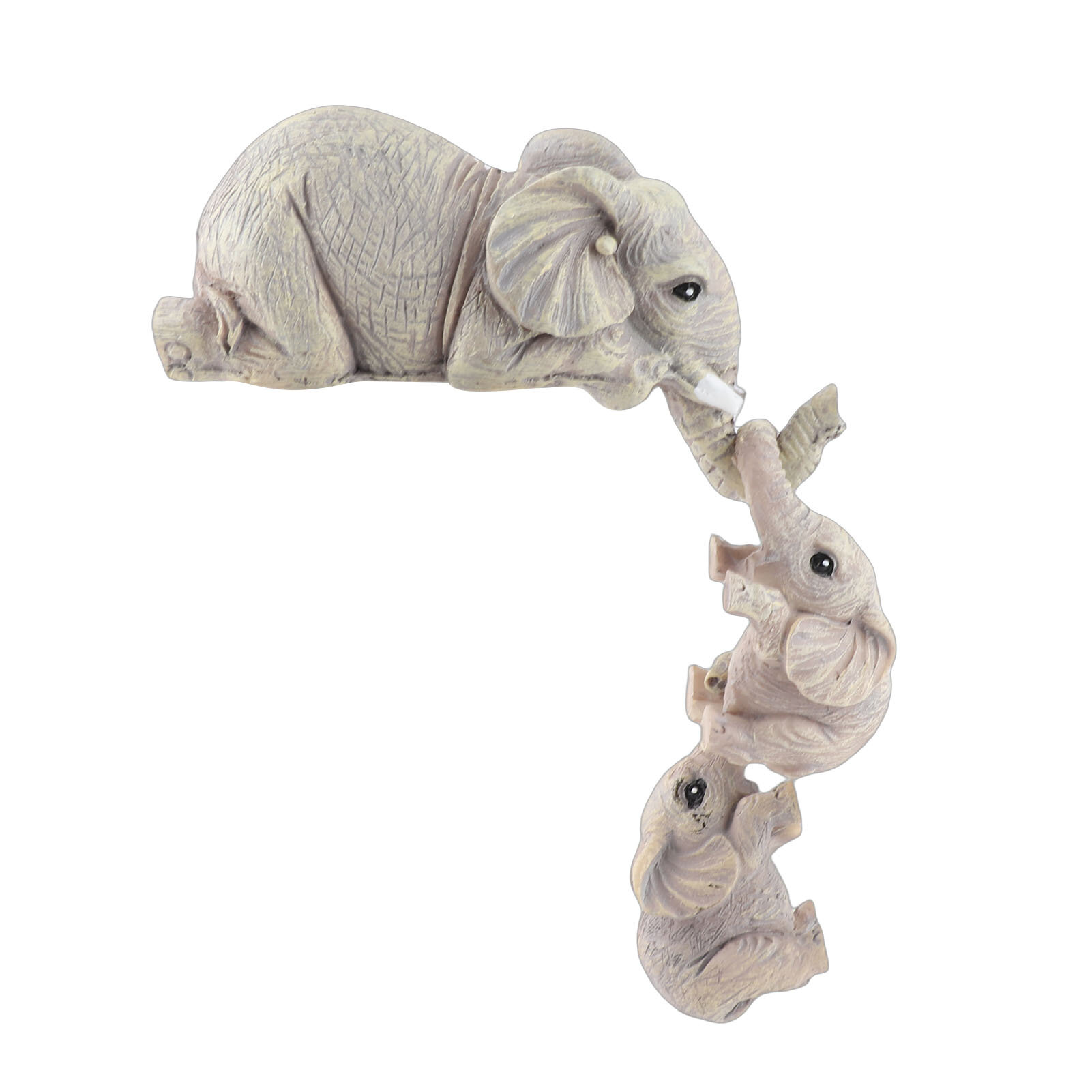 Статуя Статуя Статуя Декоративная Слон Шелк Сеттер Мать, повесяющая два младенца, статуэтка для домашнего декора подарка