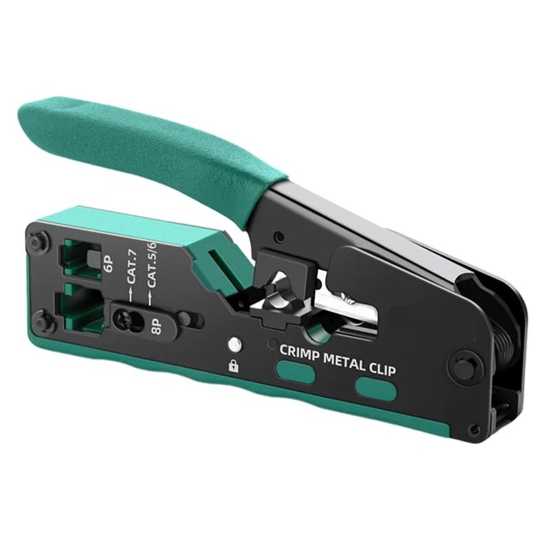 Проходной обжимной инструмент SHOYEE для Ethernet RJ45, RJ11, RJ12 Green