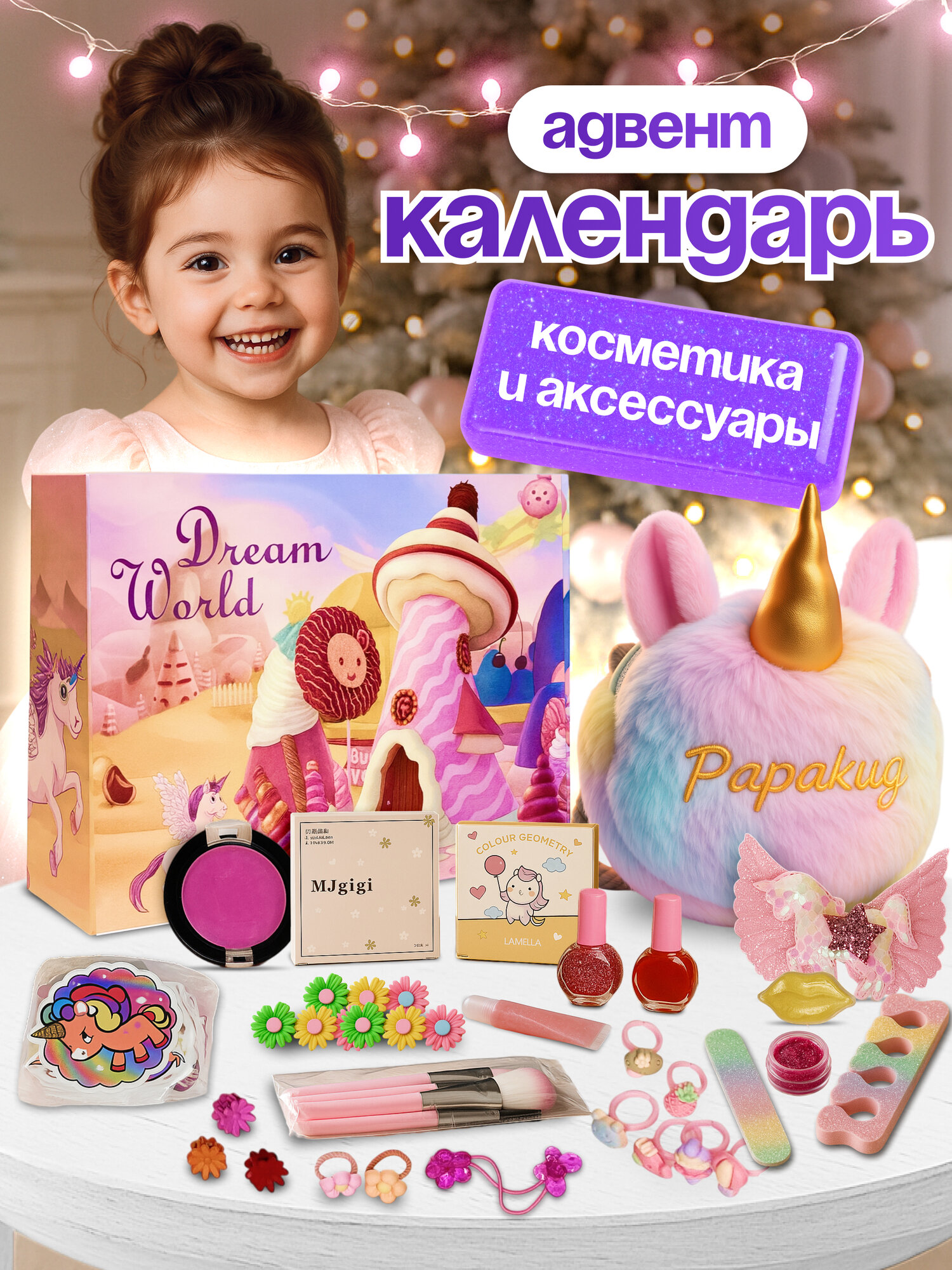 Адвент-календарь HOLY WAY "Косметика и аксессуары", от 3 лет